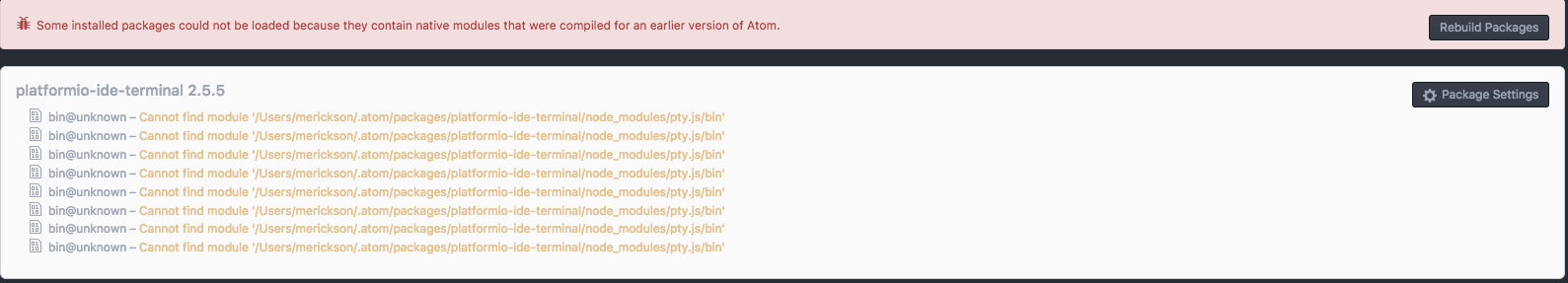 Teminal Install But Not Opening Up · Issue 307 · Platformio Platformio Atom Ide Terminal · Github
