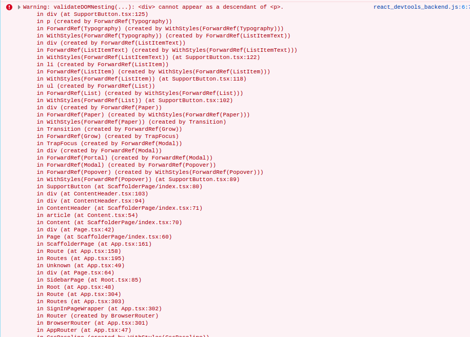 Clicking On Support Button Generates A Warning In Console · Issue 1498 · Backstagebackstage