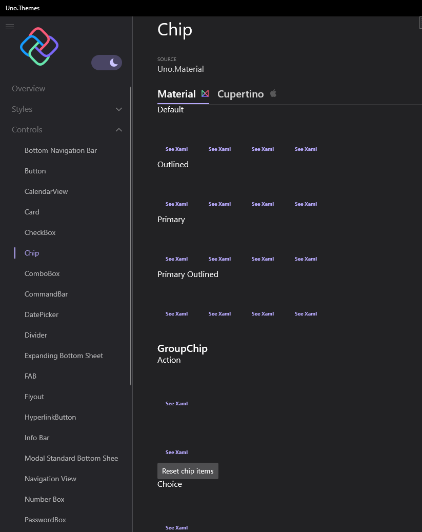 [Material][Chip/ChipGroup] Chips do not appear on UWP · Issue #611 · unoplatform/Uno.Themes · GitHub