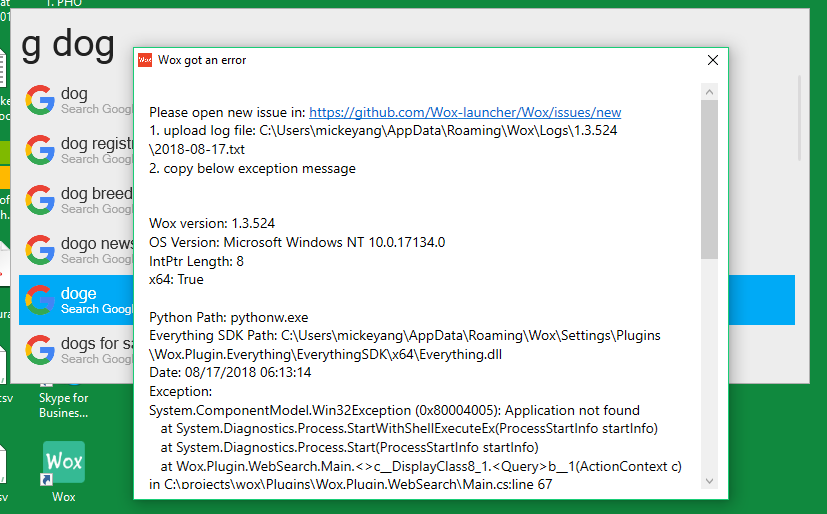 Bug Application Not Found Thank You · Issue 2174 · Wox Launcherwox · Github