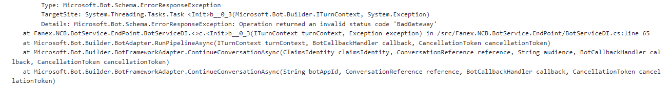 Operation returned an invalid status code 'BadGateway' · Issue #6622 · microsoft/botframework ...