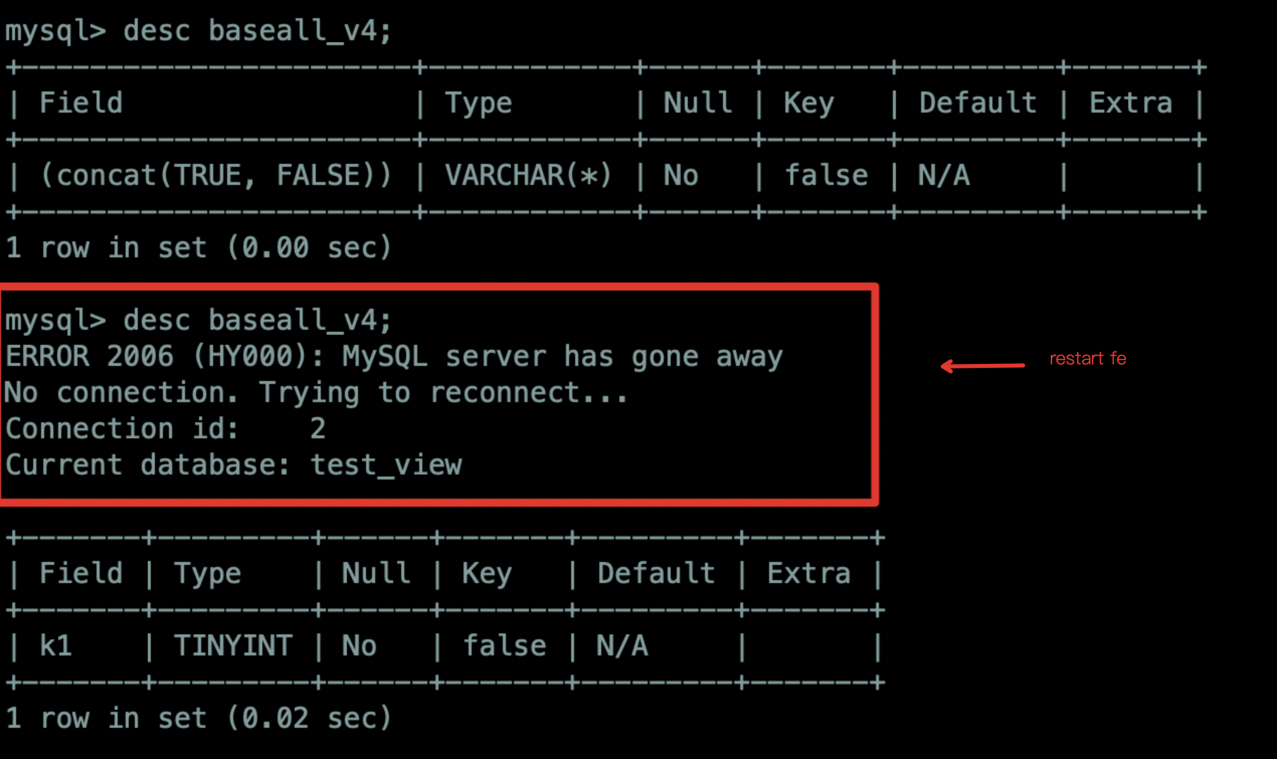 desc of alter view schema is wrong after restart fe · Issue #2624 · apache/doris · GitHub