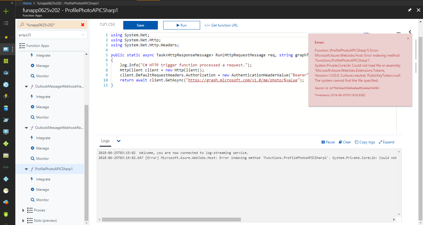 Hitting URL of MSGraph templates return 500 error · Issue #2989 · Azure ...