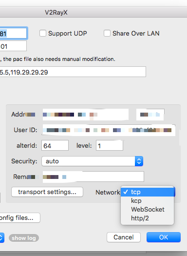 大佬，我是用的websocket+path+headers，我在v2rayX上无法正常配置 · Issue #102 · Cenmrev/V2RayX · GitHub