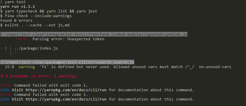 AppVeyor doesn't run eslint · Issue #5591 · jestjs/jest · GitHub