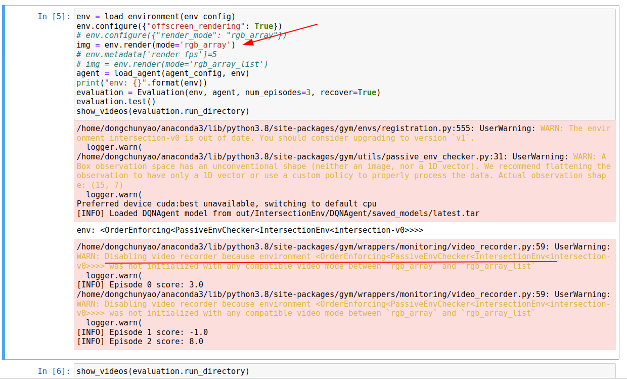 Disabling video recorder because environment was not initialized with any compatible video mode ...