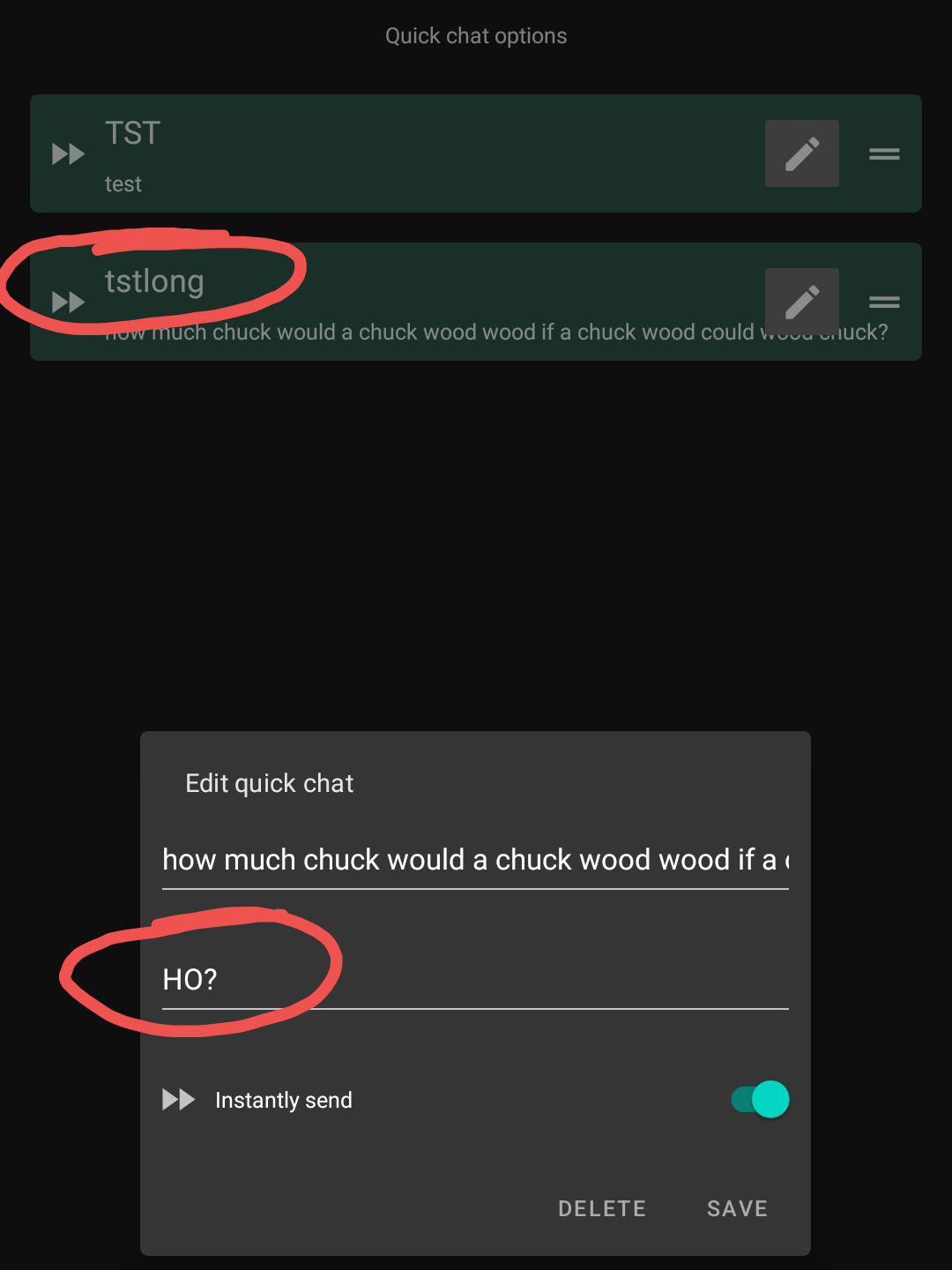 small bug with quick chat editing · Issue #629 · meshtastic/Meshtastic-Android · GitHub
