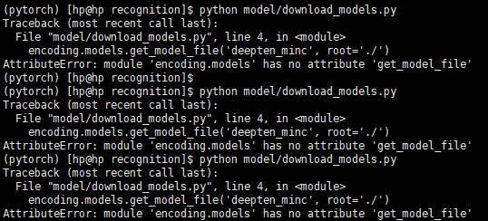 AttributeError: module 'encoding.models' has no attribute 'get_model_file' · Issue #119 ...