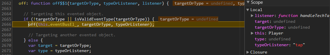 EventedMixin.off or Player.removeTechControlsListeners_ function has some logic error · Issue ...