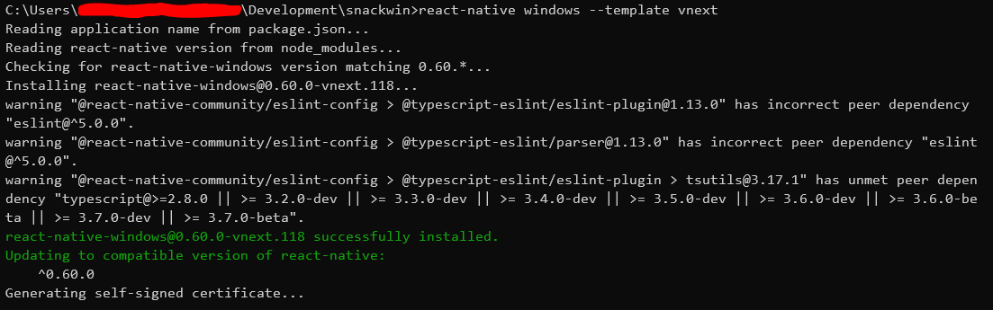 Must Run Elevated Otherwise Stuck Generating Self Signed Certificate · Issue 3930