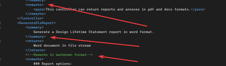 Generated XML formatted in not good way · Issue #2469 · domaindrivendev/Swashbuckle.AspNetCore ...