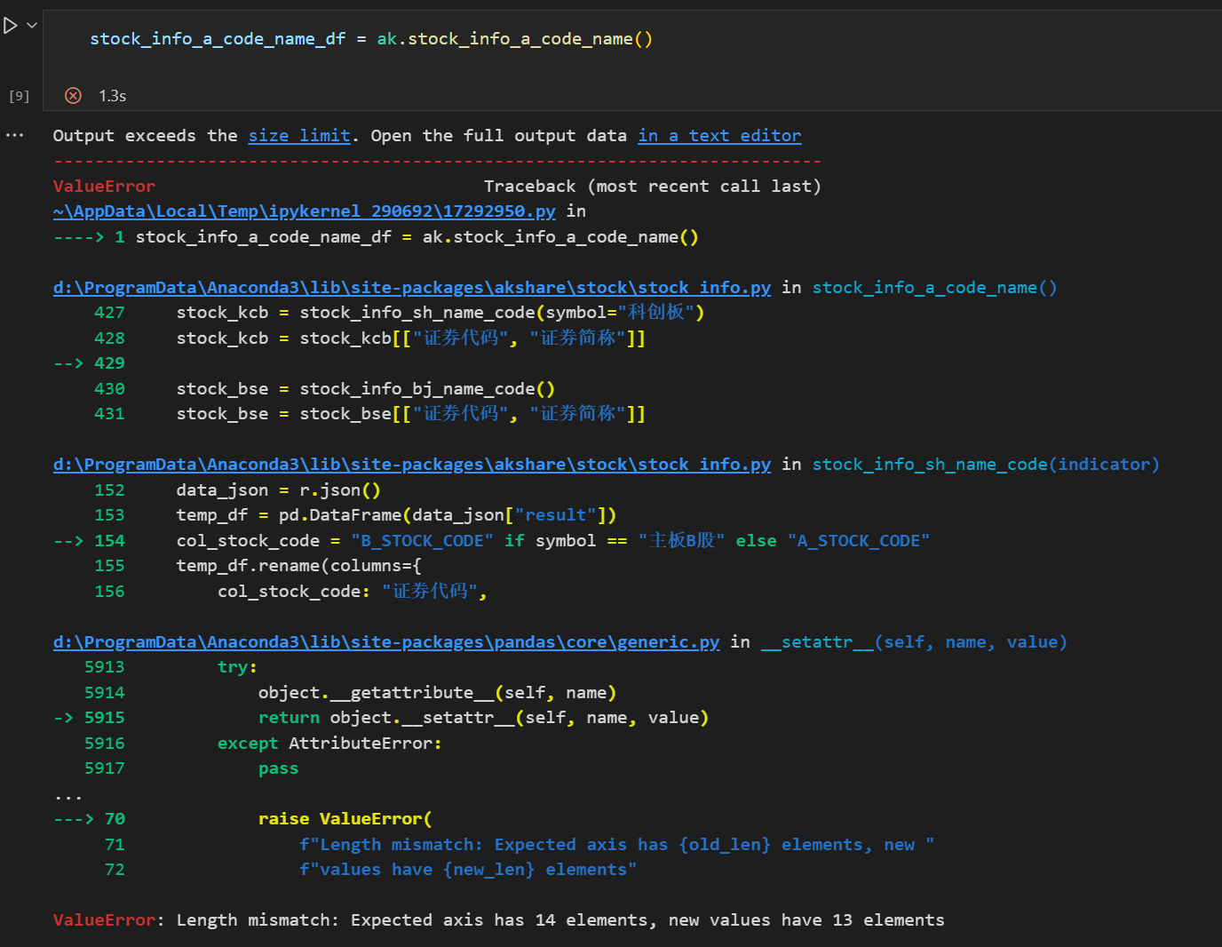AKShare 接口问题报告 · Issue #3632 · akfamily/akshare · GitHub