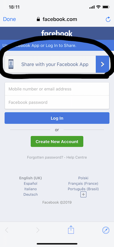 FaceBookShare's completion doesn't trigger via Native App · Issue #321 ...