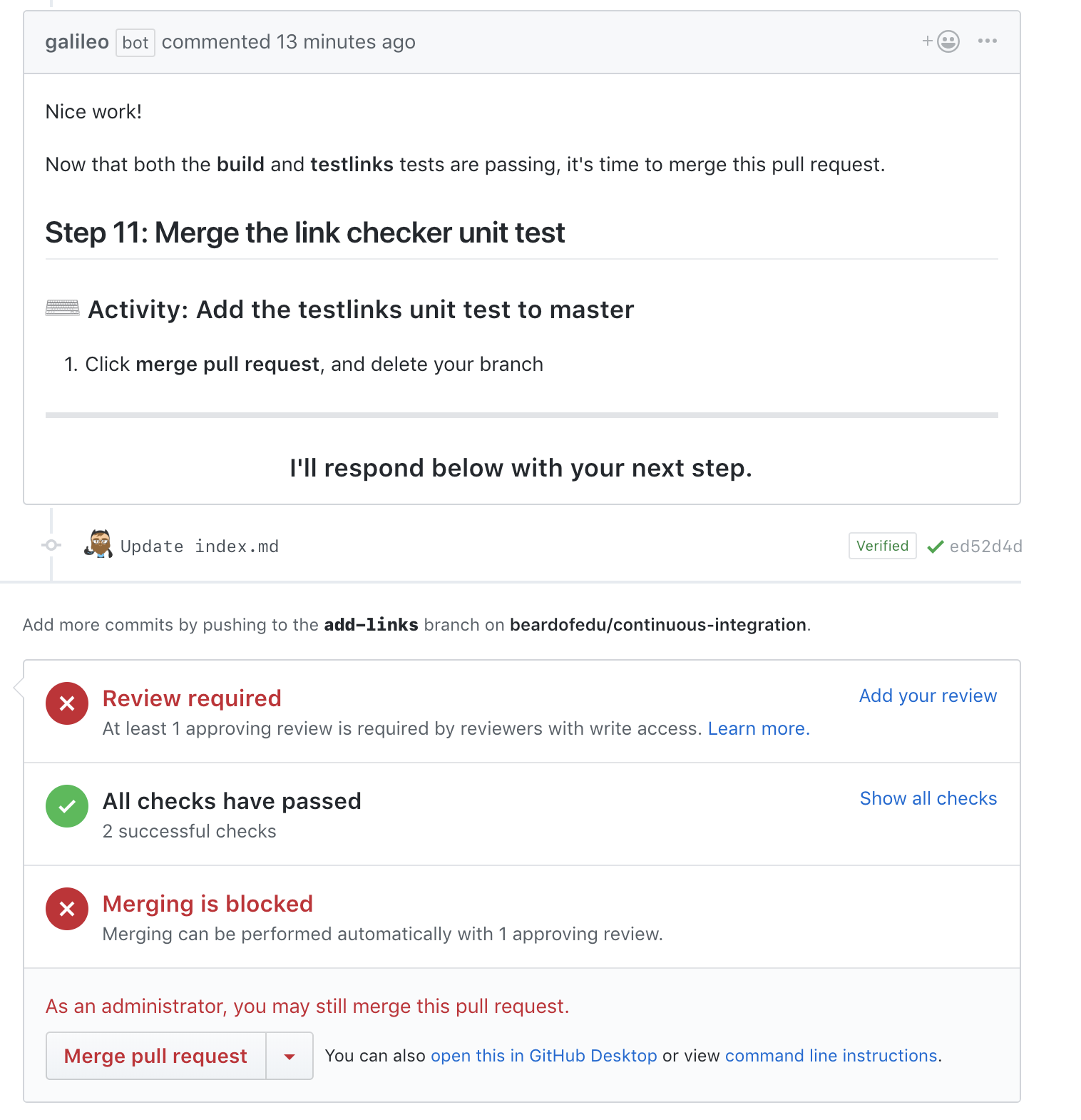 Finalize Bot Responses · Issue #12 · githubtraining/ci-circle · GitHub