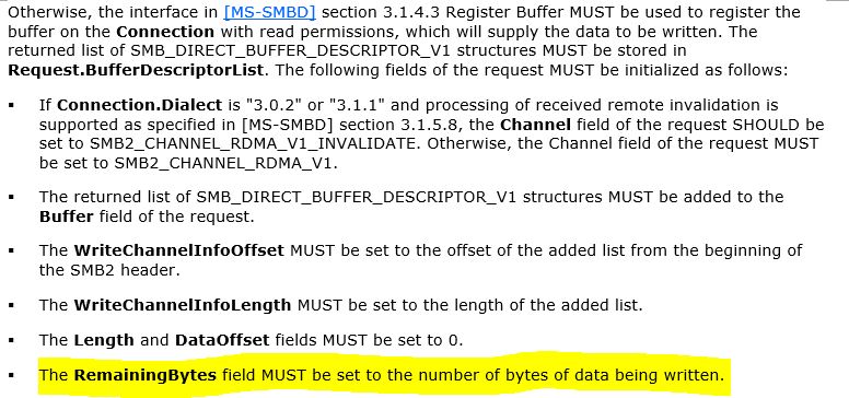 Possible Incorrect result for Smb2OverRdmaChannel_ReadWriteMultipleBufferDescriptorList · Issue ...