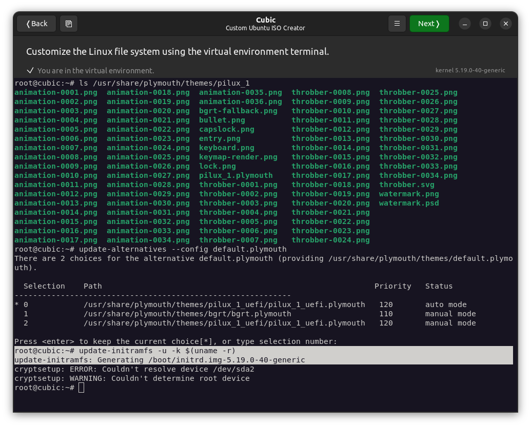 Ubuntu 22.04 - Cannot change Plymouth theme, Kernel page list only original iso kernel · Issue ...