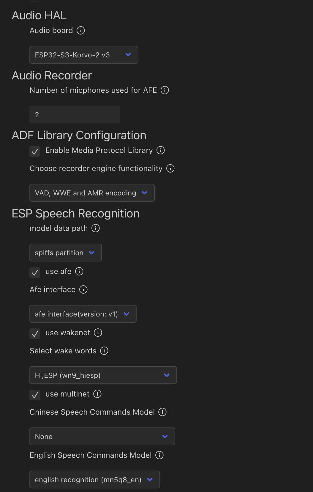 ESP32-S3-Korvo-2 wwe example English Speech Commands Model has been unregistered (AUD-4648 ...