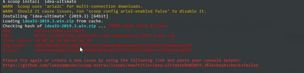 idea-ultimate@2019.3: hash check failed · Issue #3280 · ScoopInstaller/Extras · GitHub