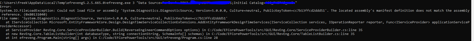 System.ComponentModel.Win32Exception on reverse engineer. · Issue #1000 · ErikEJ ...