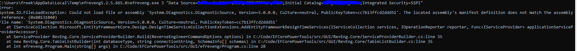 System.ComponentModel.Win32Exception on reverse engineer. · Issue #1000 · ErikEJ ...