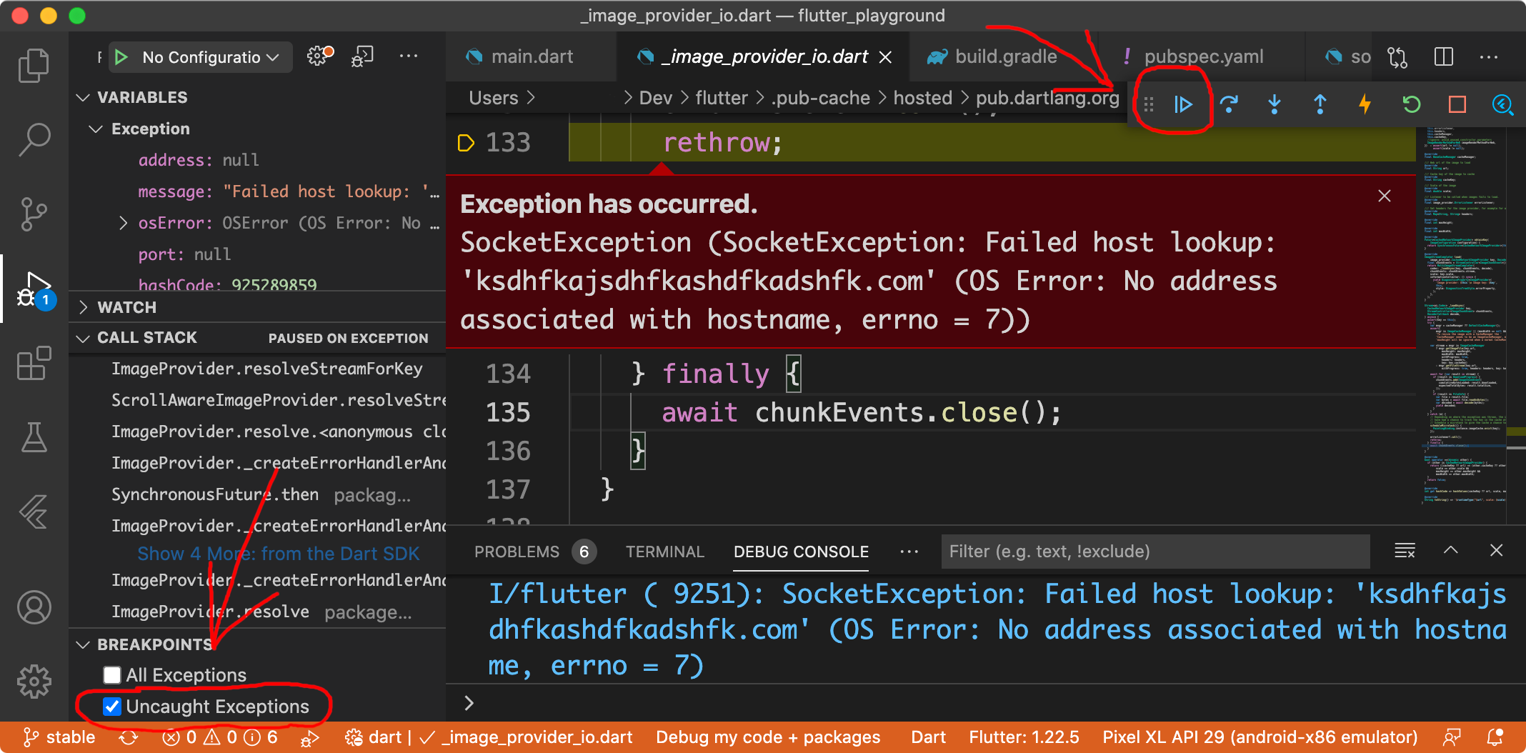 Disable stop-on-exceptions. · Issue #182 · nvim-flutter/flutter-tools.nvim · GitHub