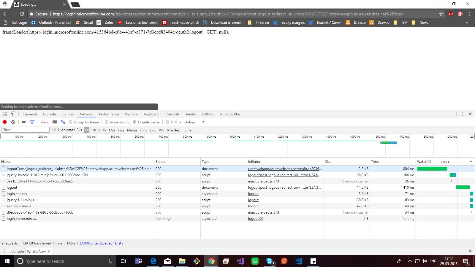 Msal Logout Frame Issue · Issue 315 · Azureadmicrosoft Authentication Library For Js · Github