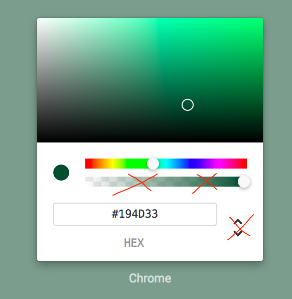 Is There A Way To Customize The Picker To Allow Entering Selected Color In Hex Only · Issue