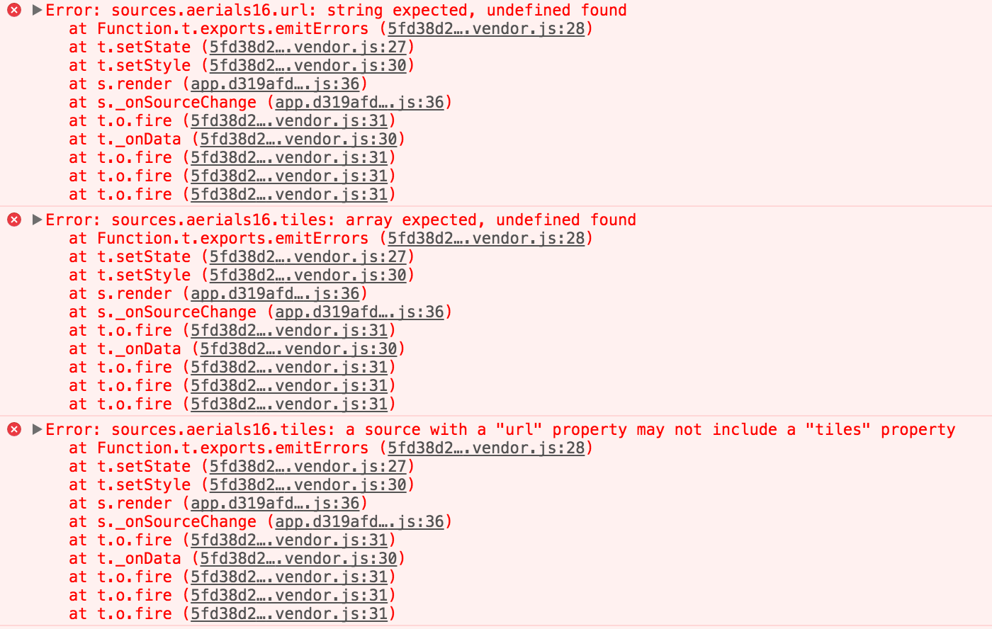 Rasters with `tiles` defined throwing errors · Issue #160 · maplibre/maputnik · GitHub