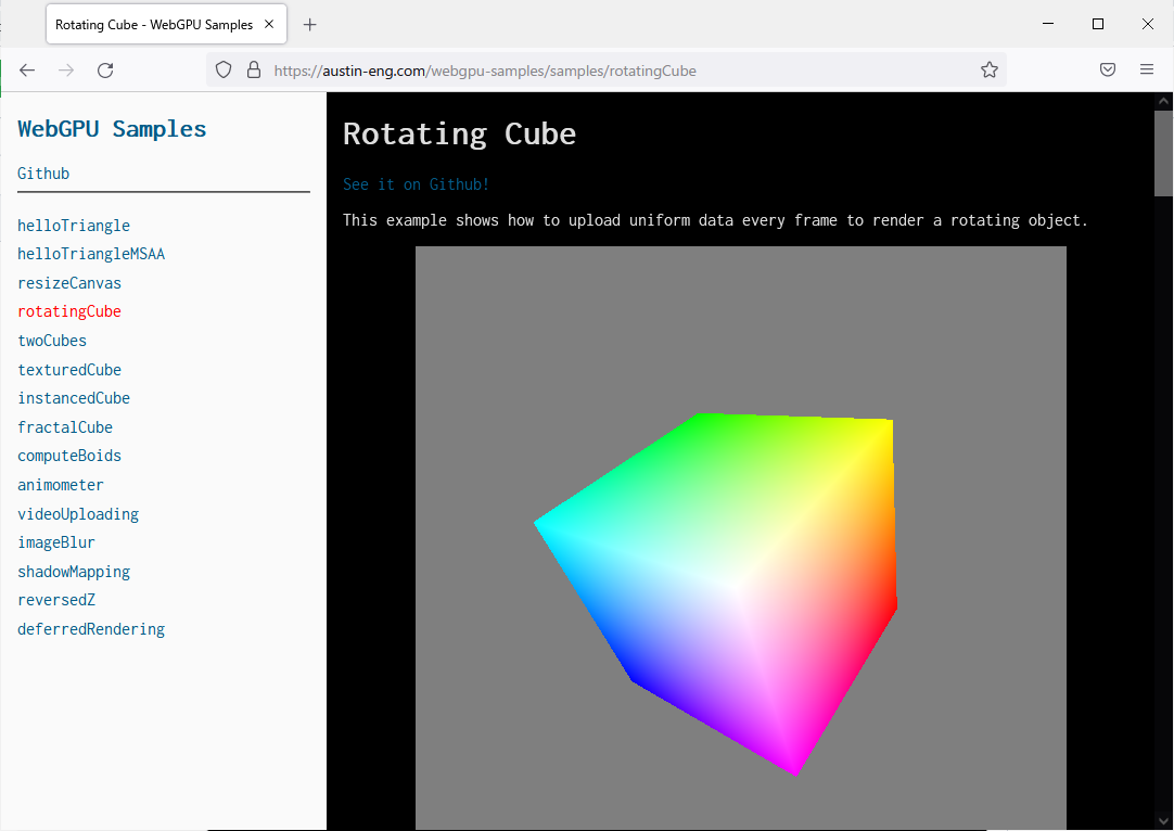 austin-eng.com - WebGPU using WGSL shaders is broken · Issue #83405 · webcompat/web-bugs · GitHub