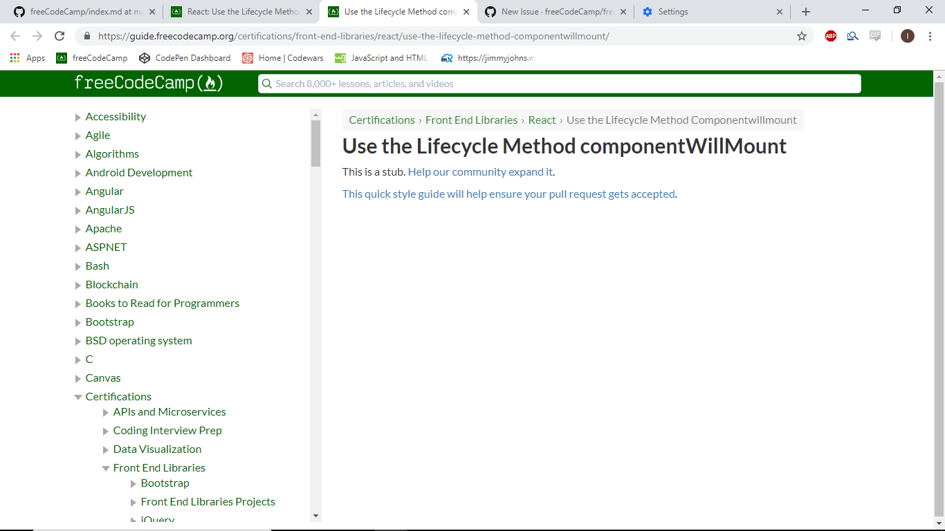 Missing hints in React challenges · Issue #35148 · freeCodeCamp/freeCodeCamp · GitHub