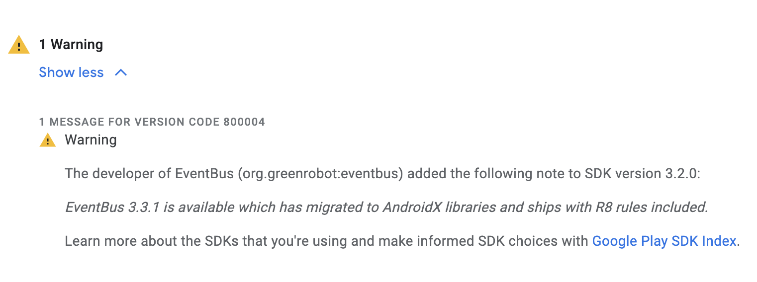 Google complaining. EventBus 3.3.1 is available -this was Notifee · Issue #36211 · facebook ...