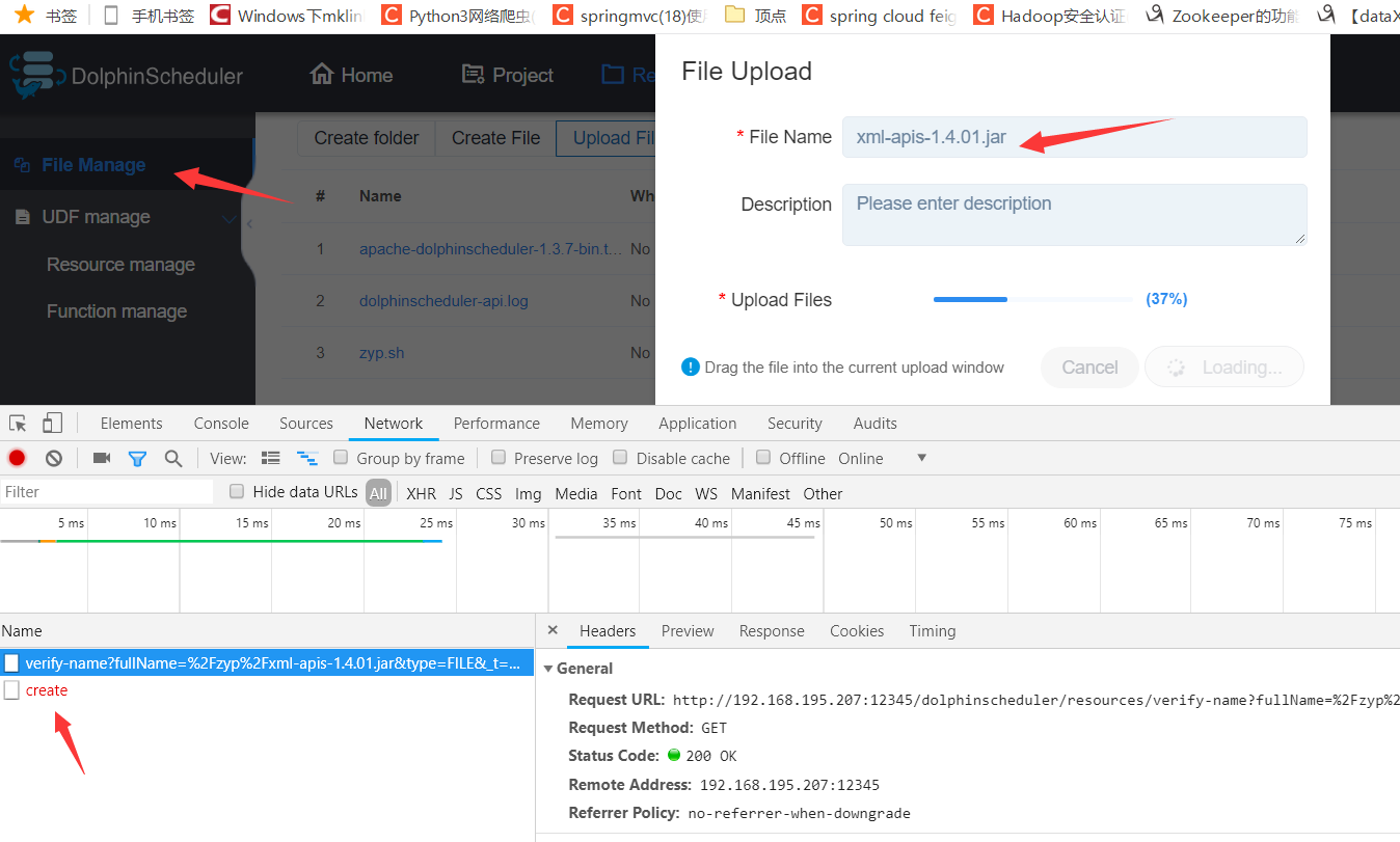 Badly formatted multipart request by jar file · Issue #6043 · apache/dolphinscheduler · GitHub