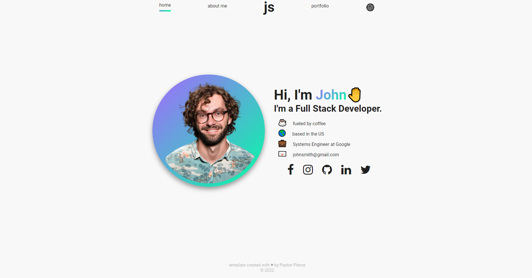 Olgun karma Kesici React Js Portfolio Template Zftf