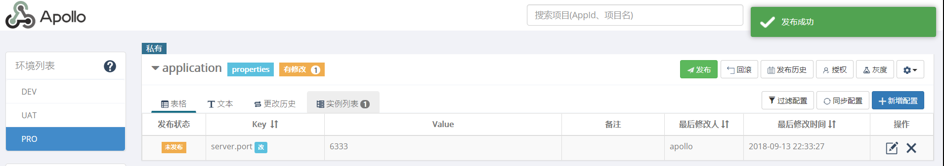 PRO点击发布配置需要多次点击才发布成功？ · Issue #1477 · apolloconfig/apollo · GitHub