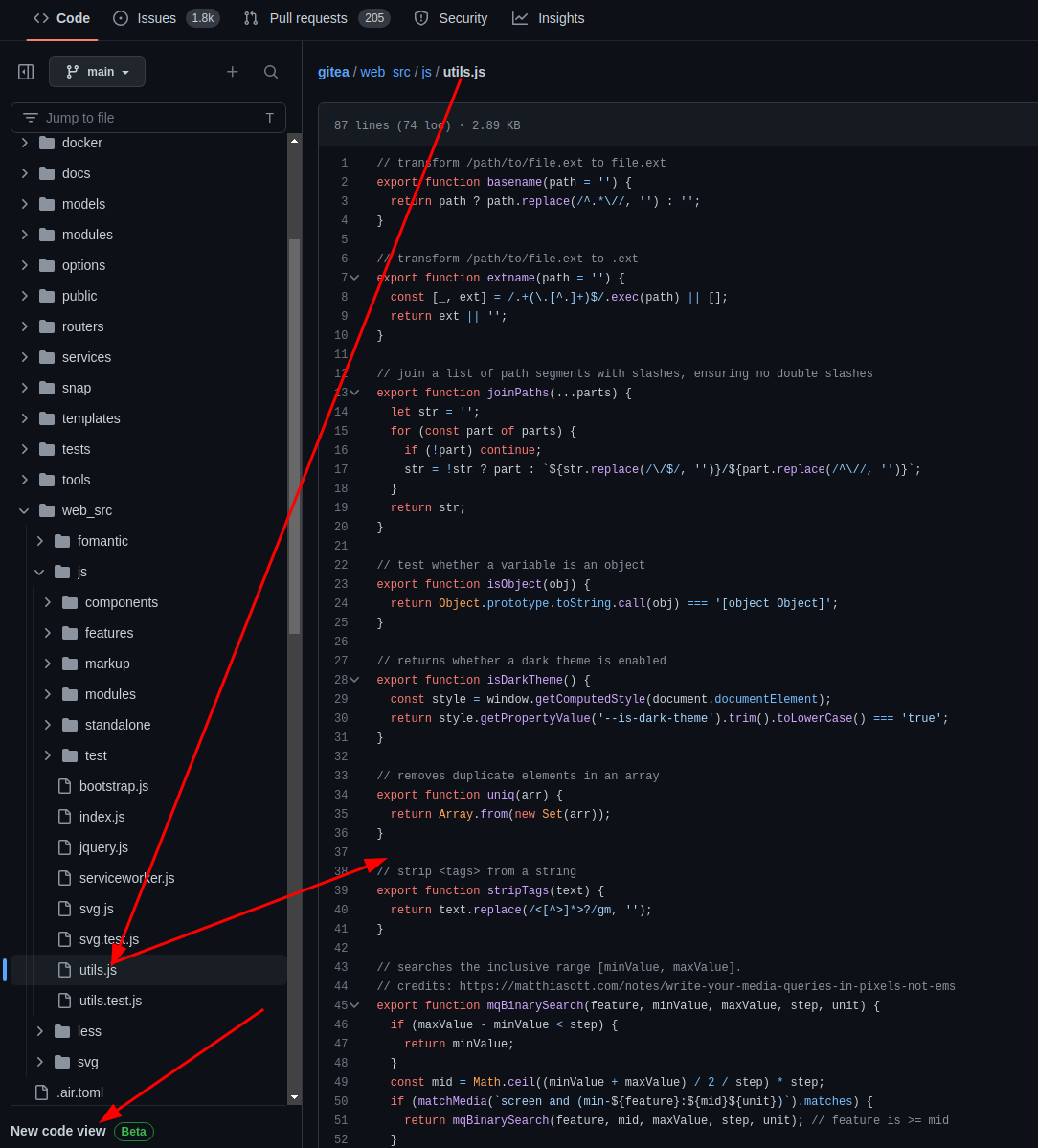 code view like github provides now · Issue #21823 · go-gitea/gitea · GitHub