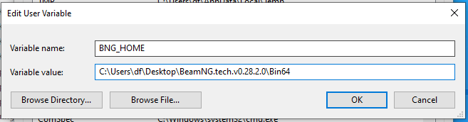 beamngpy.logging.BNGError: No BeamNG binary found in BeamNG home. Make ...