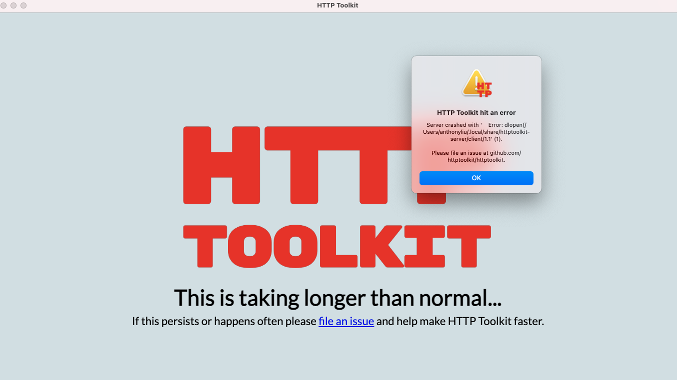 Bug Server Crashed With Error Dlopenusersanthonyliulocalsharetoolkit Server