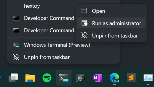 Add Run as Administrator to menu · Issue #11269 · microsoft/terminal · GitHub