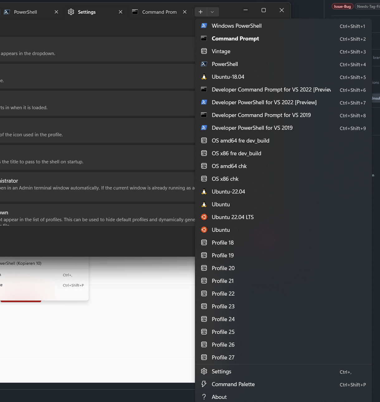 not showing more than 19 profiles · Issue #13059 · microsoft/terminal ...