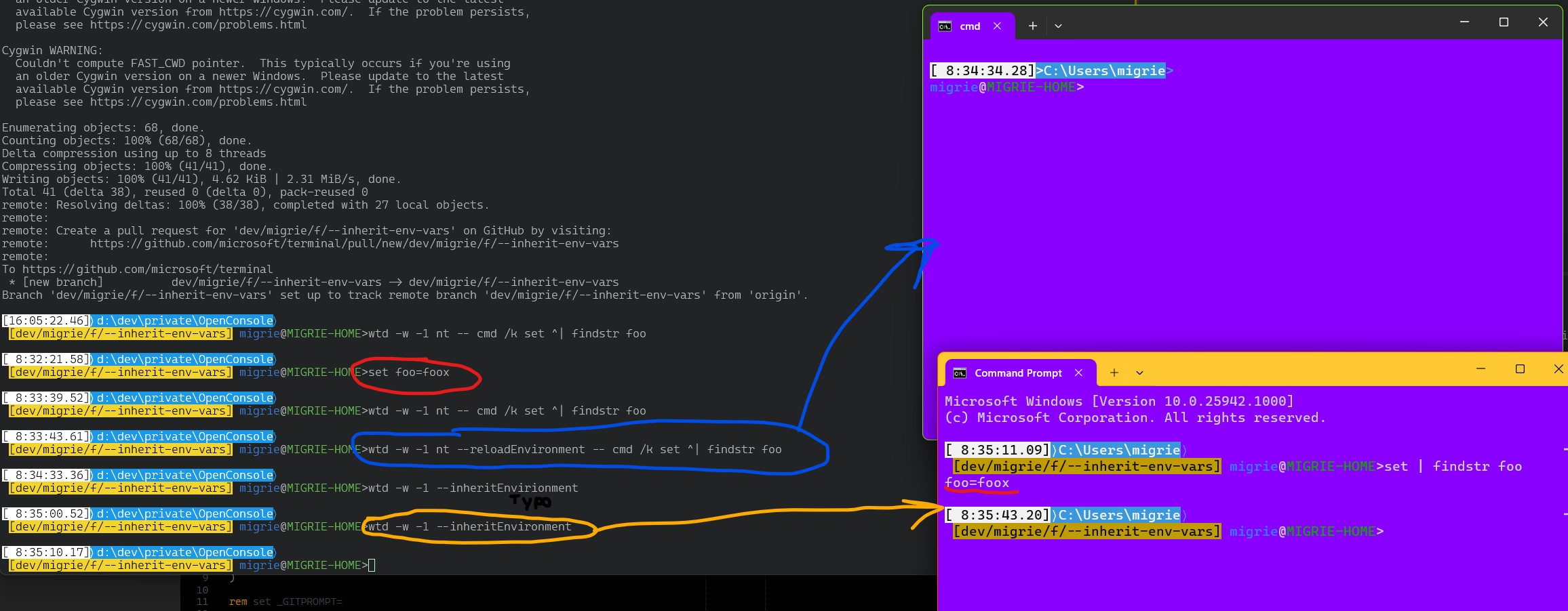 Terminal preview does not accept environment variables from parent process · Issue #15496 ...