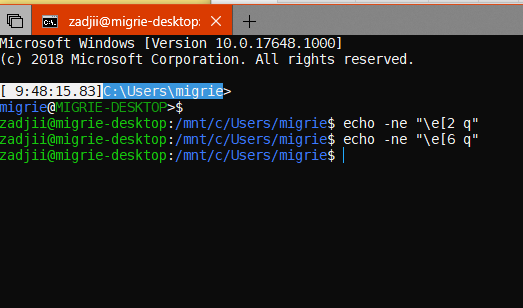 Set Cursor Style Decscusr · Issue 1676 · Microsoftwsl · Github 
