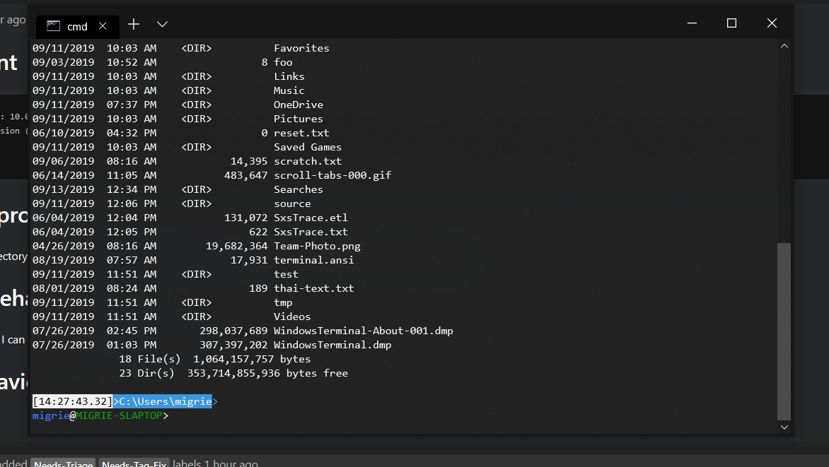 Theres No Backscroll · Issue 2775 · Microsoftterminal · Github 6601