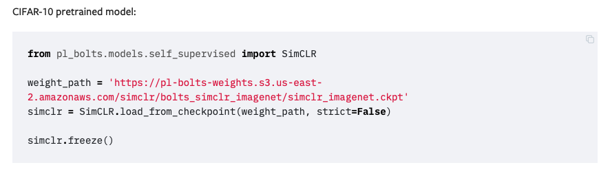 SimCLR cifar-10 pretrained model url is not correct · Issue #658 · Lightning-Universe/lightning ...