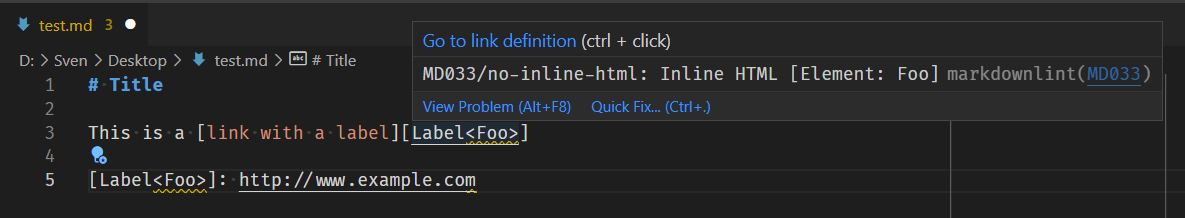 Referency Style Link Labels With Angle Brackets Trigger No Inline Html Warning · Issue 658 