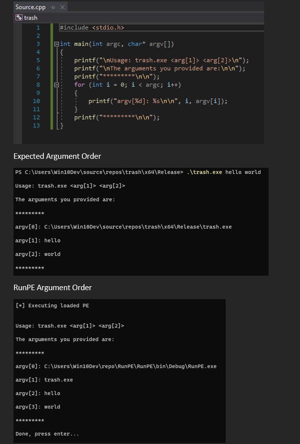 Arguments do not get passed · Issue #11 · nettitude/RunPE · GitHub