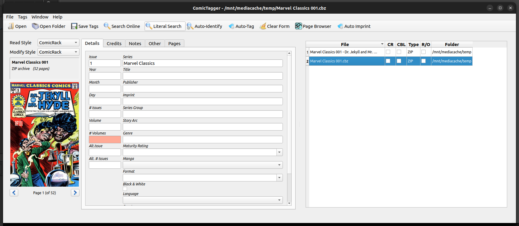 Feature Request: parsing just name and issue number · Issue #364 · comictagger/comictagger · GitHub