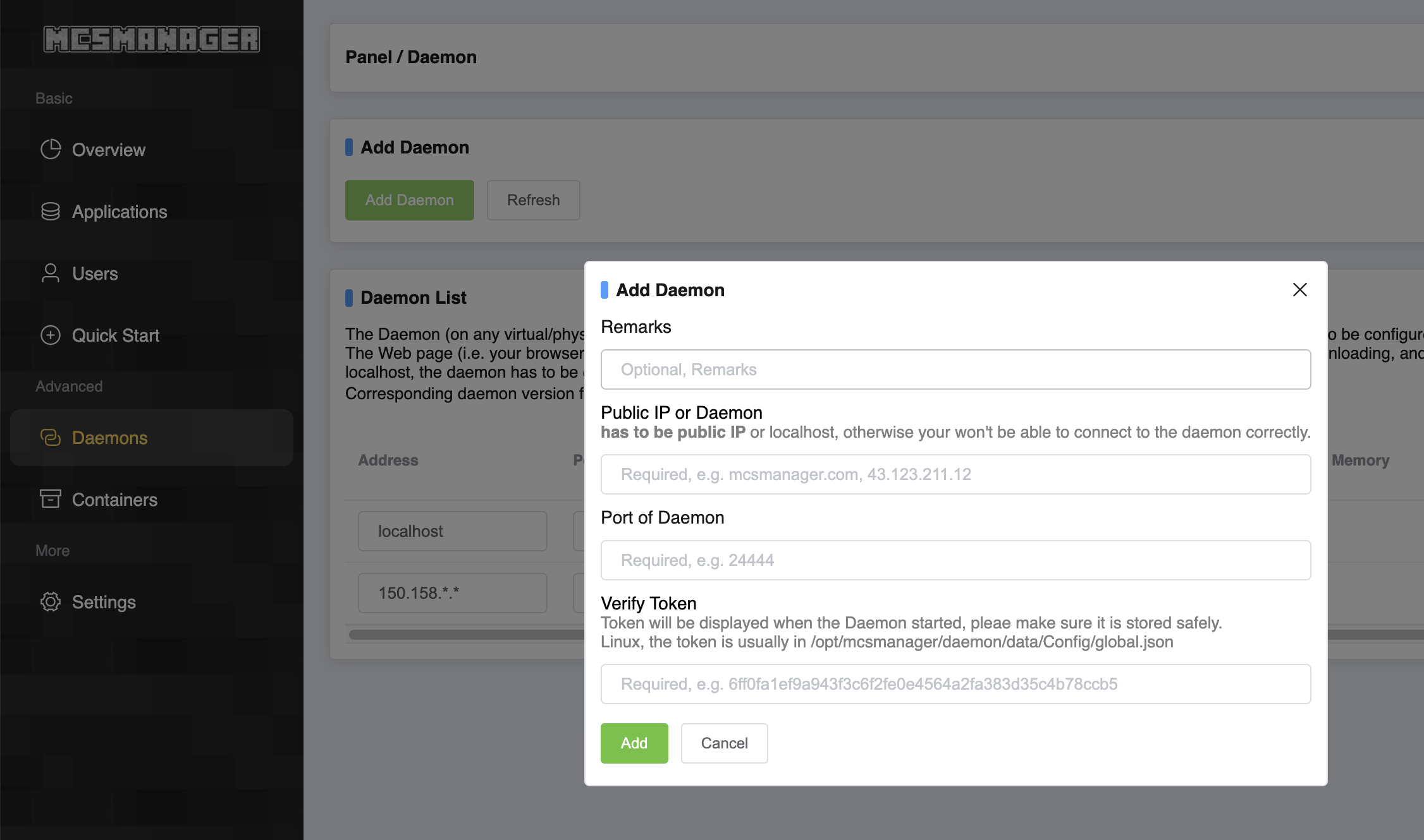 Connect to a Remote Daemon · MCSManager/MCSManager Wiki · GitHub