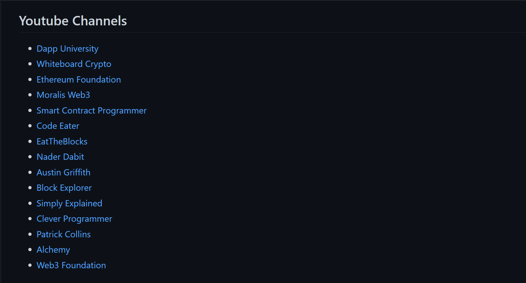 Add YouTube Channels descriptions · Issue #197 · FrancescoXX/free-Web3-resources · GitHub