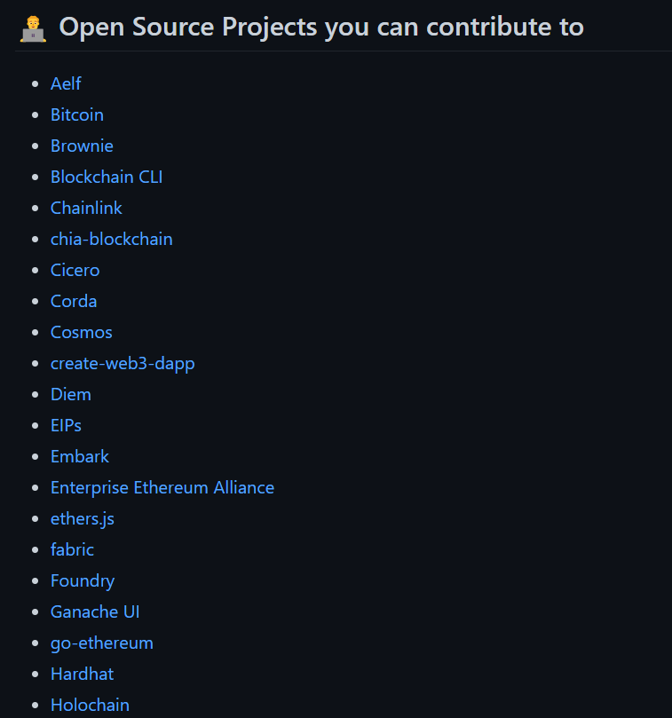 Add Description on Open Source projects 1/2 · Issue #205 · FrancescoXX/free-Web3-resources · GitHub