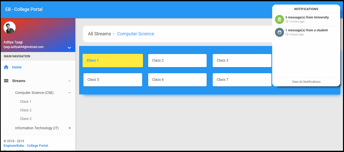 GitHub - adityatyagi/College-Portal: An admin panel for faculty to track the attendance of ...